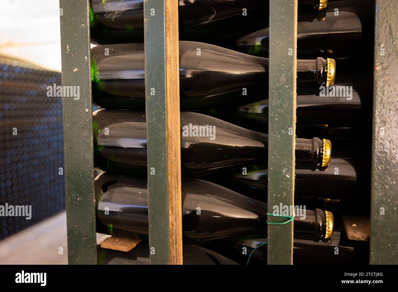 Traditional method of production of cremant sparkling wine in south ...