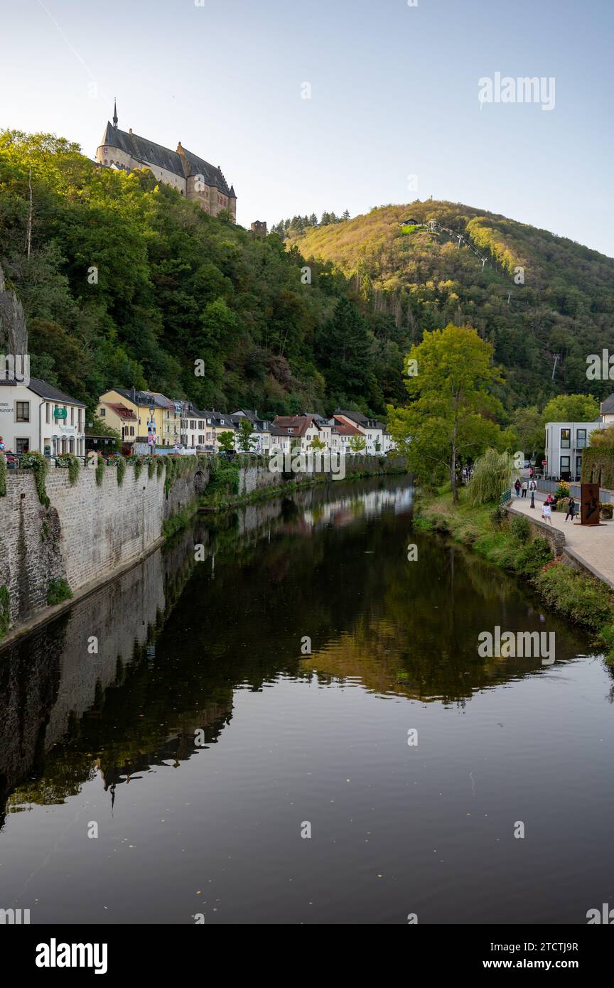 Views of medieval Vianden commune with town status in Oesling, north ...