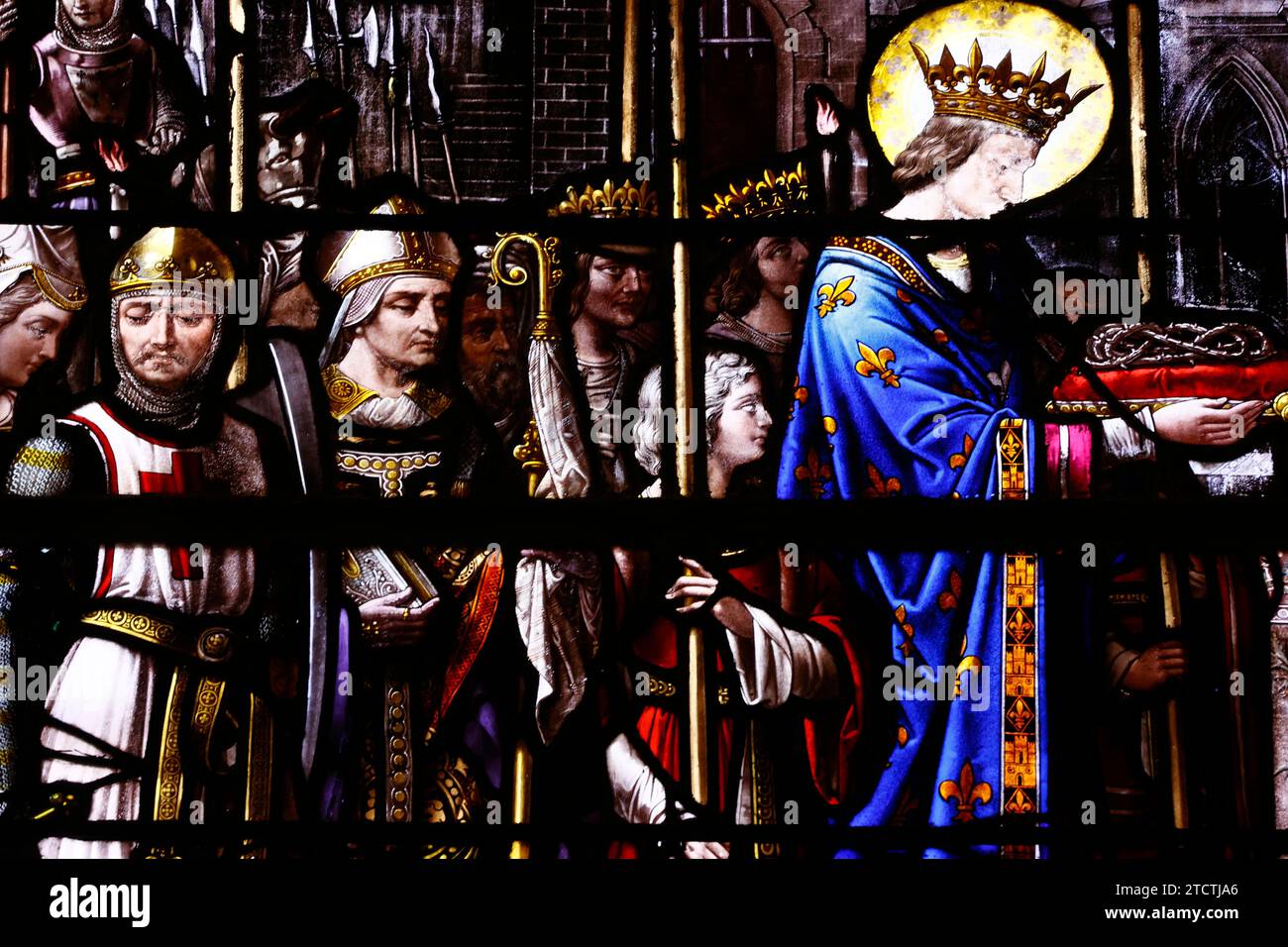 Saint Martin church. Stained glass. Louis IX of France ( Saint Louis ...