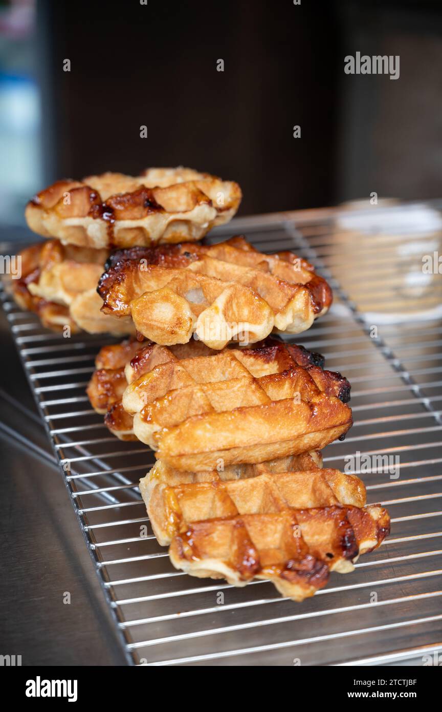 Eating liege waffle hi-res stock photography and images - Alamy