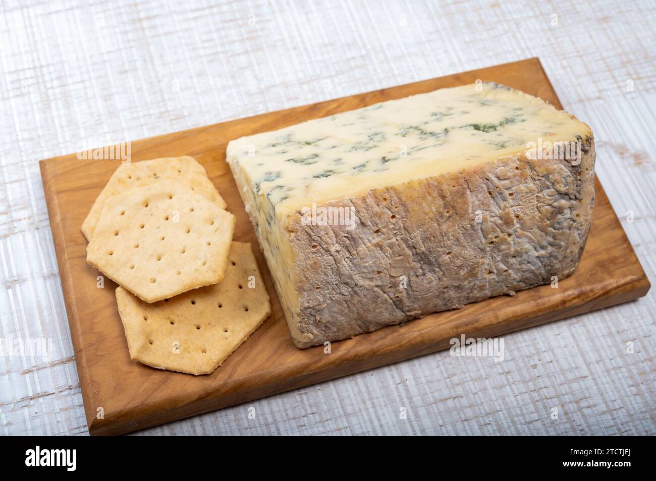 Cheese collection, English cow milk semi-soft, crumbly old stilton blue ...