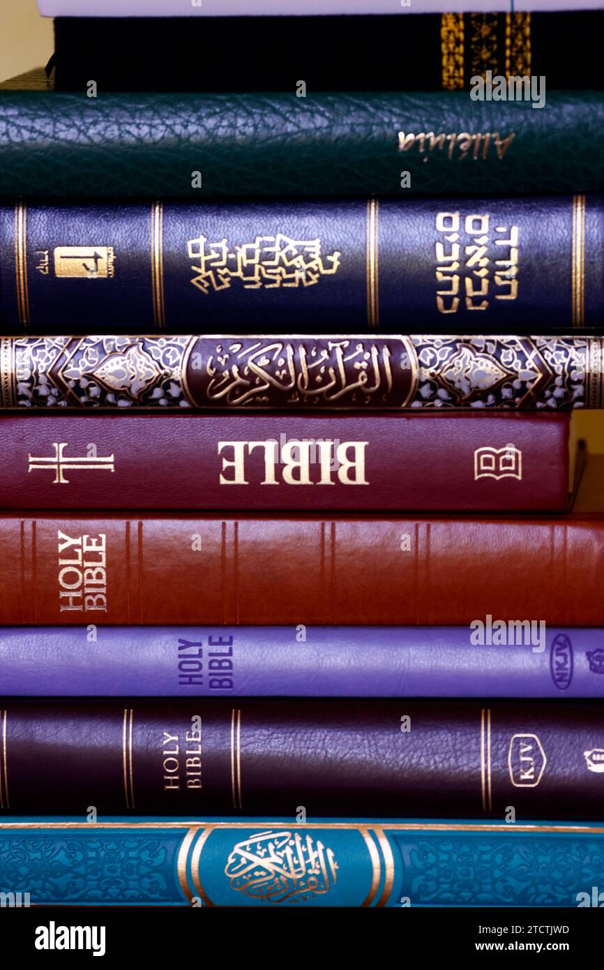 Christianity, Islam and Judaism. Bible, Quran and Torah. Interfaith or ...