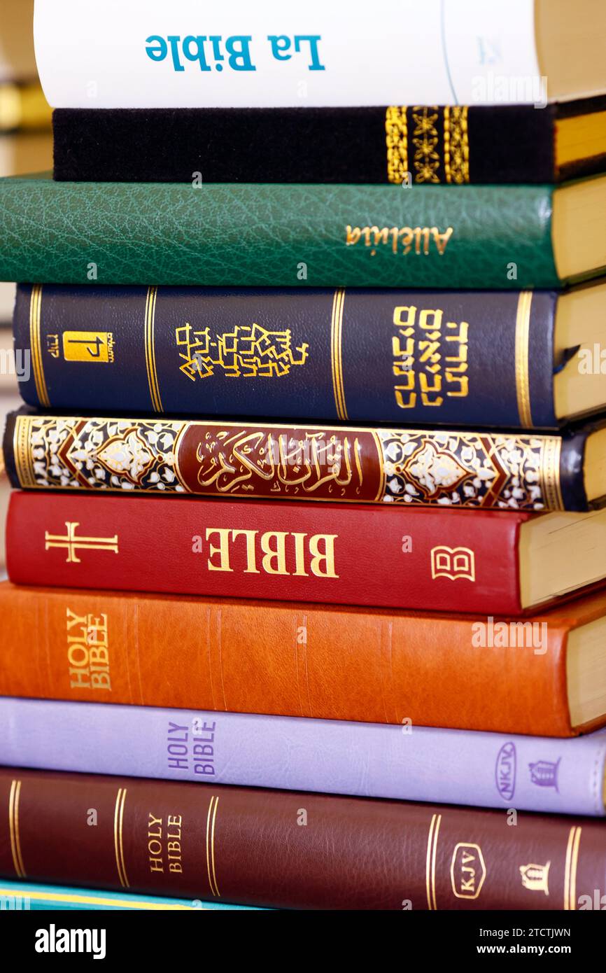 Christianity, Islam and Judaism. Bible, Quran and Torah. Interfaith or ...