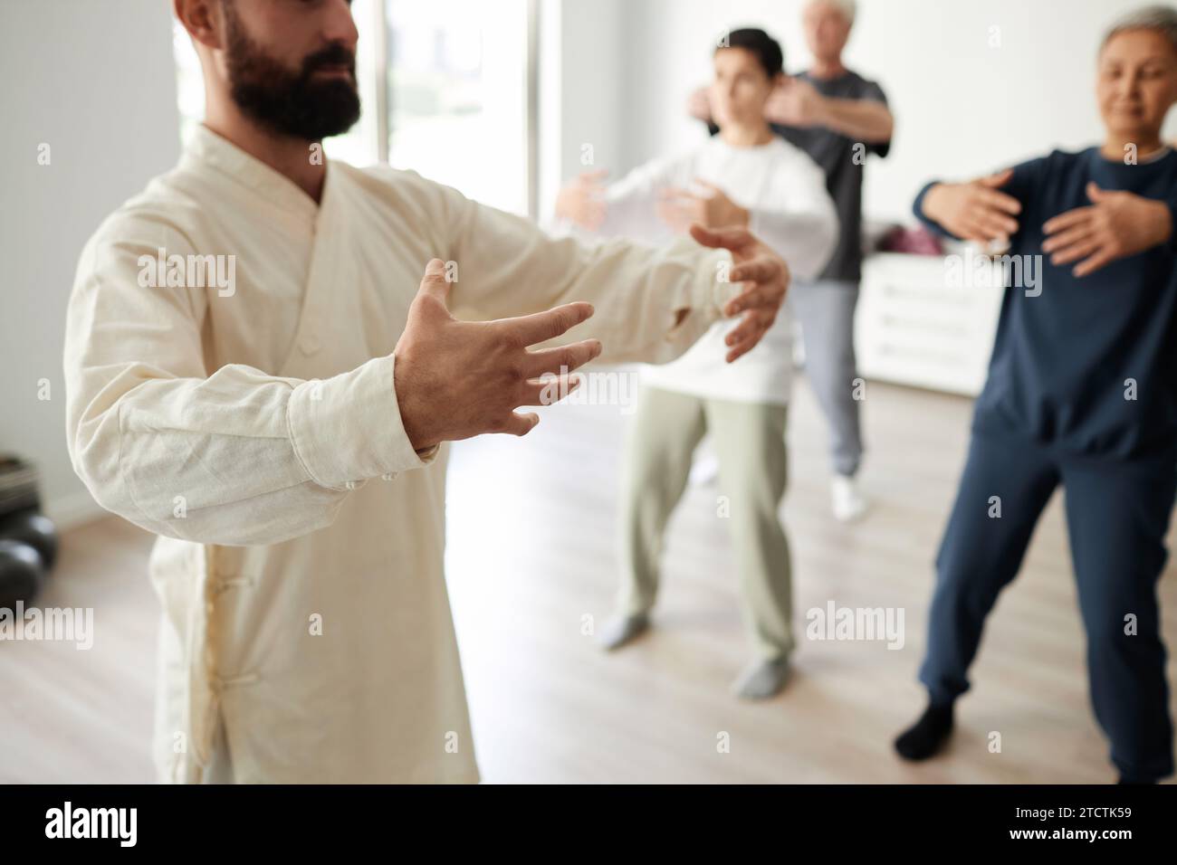 Qigong Master Teaching Tree Pose Stock Photo - Alamy