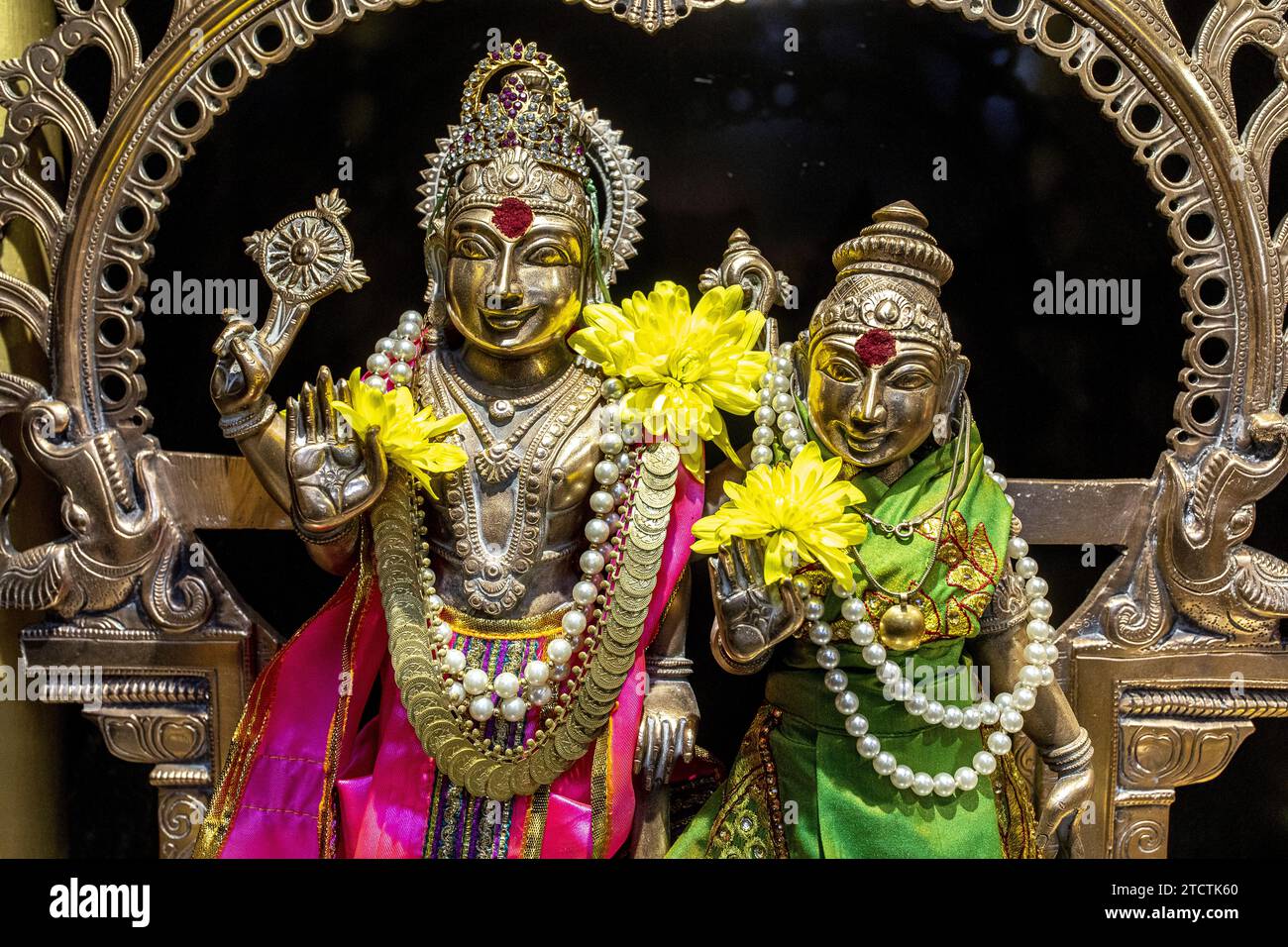 Murthi (God statues) in Sri Ayyappan hindu temple, Paris. Shiva and ...