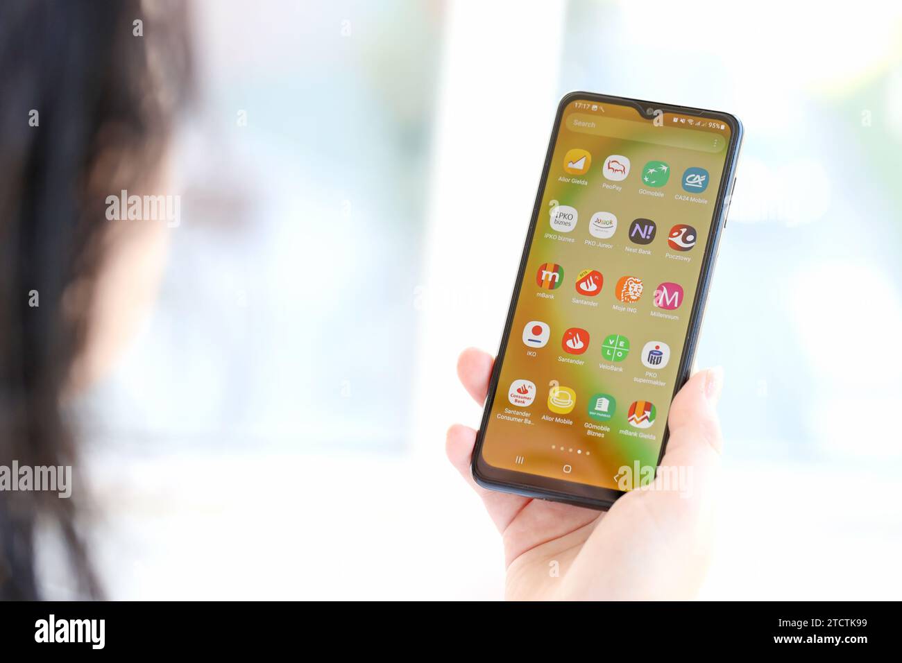 TERNOPIL, UKRAINE - AUGUST 3, 2023 Banking applications on screen of ...