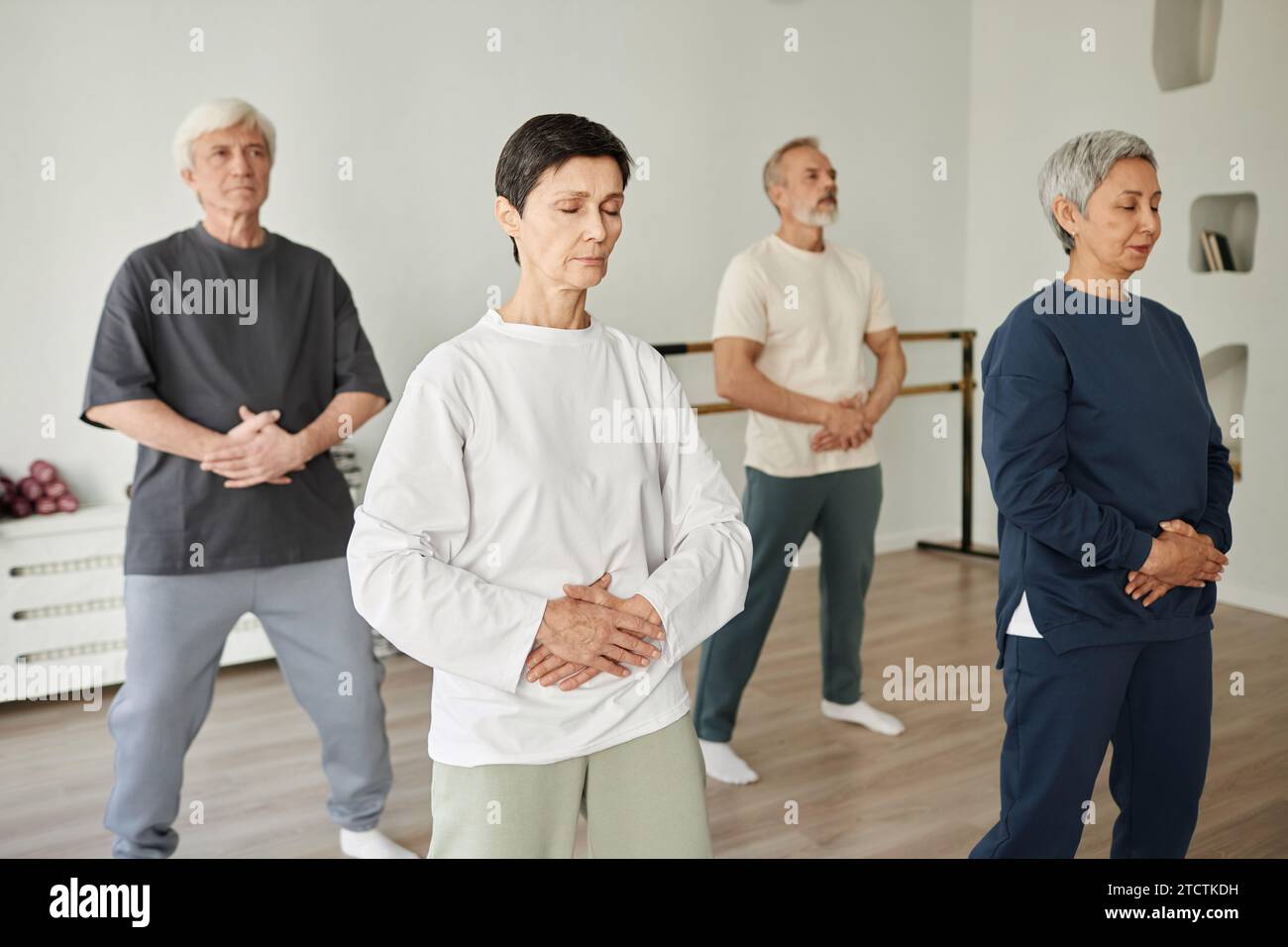 Elderly People Doing Concentration Exercise Stock Photo - Alamy