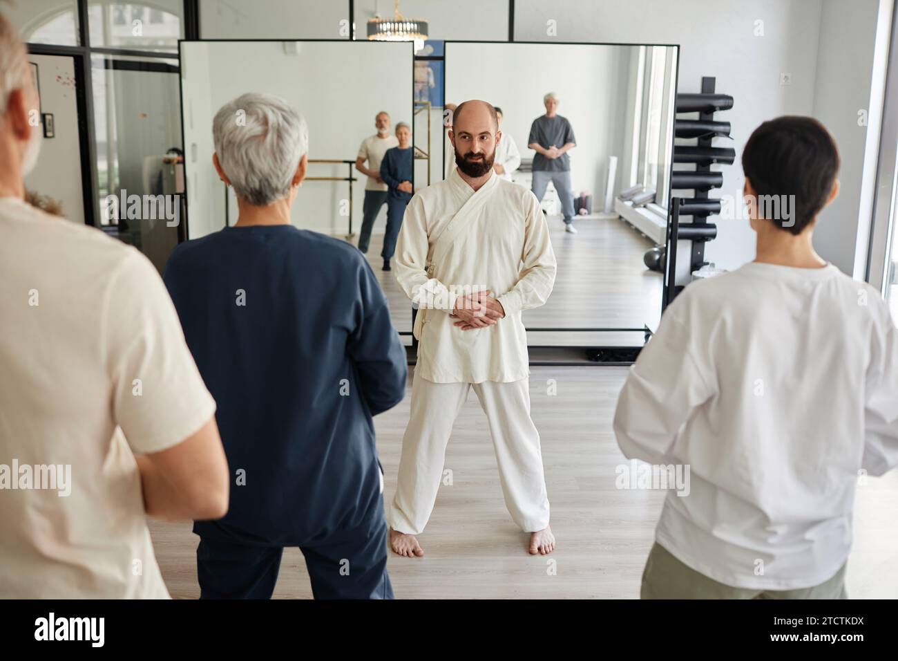 Qigong Master Demonstrating Energy Concentration Exercise Stock Photo ...