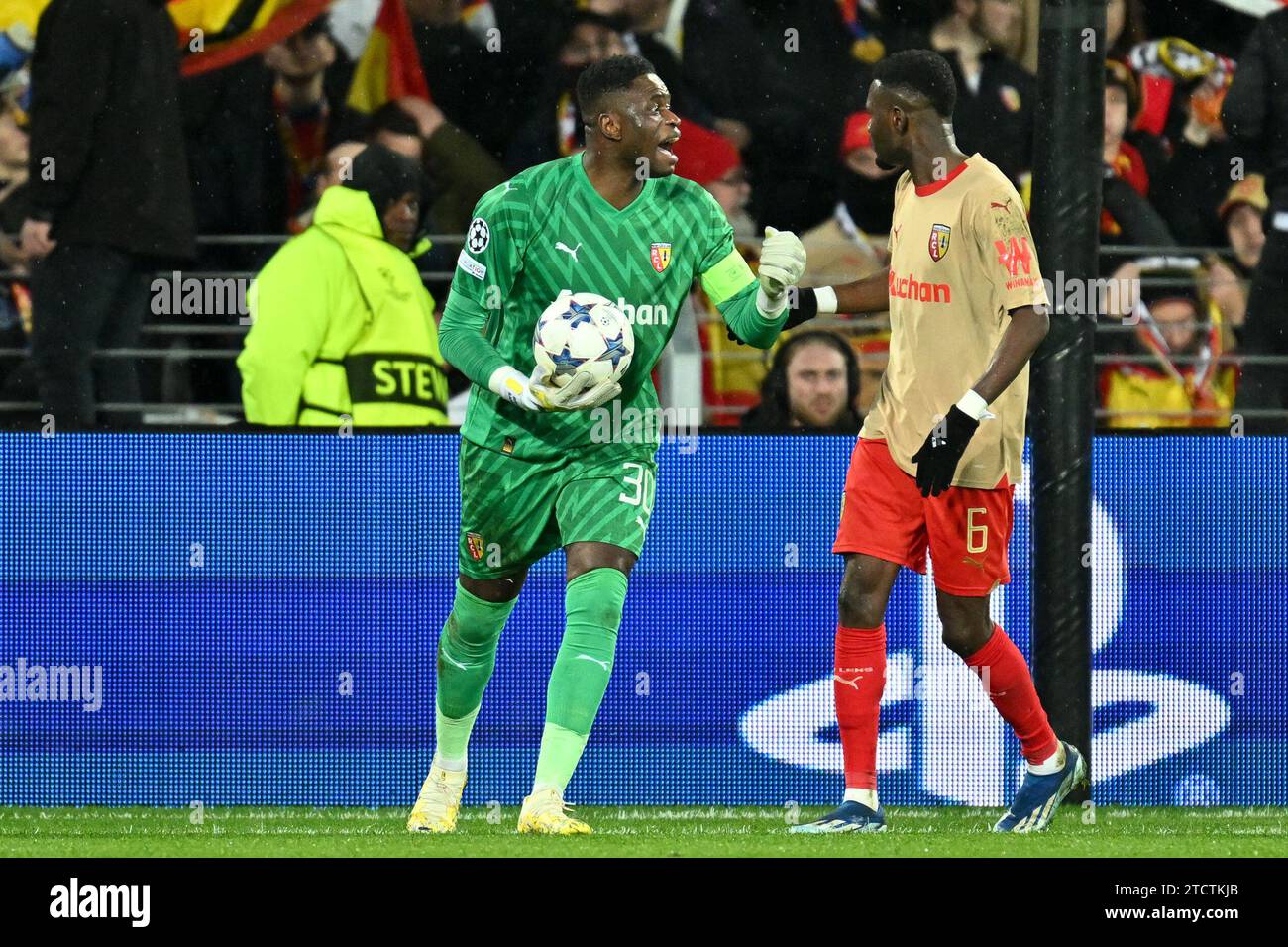 goalkeeper Brice Samba (30) of RC Lens pictured during the Uefa ...