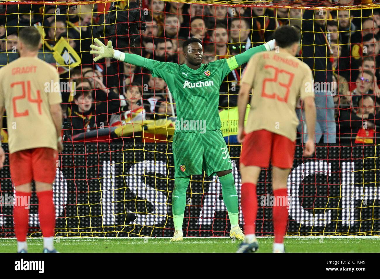 goalkeeper Brice Samba (30) of RC Lens pictured during the Uefa ...