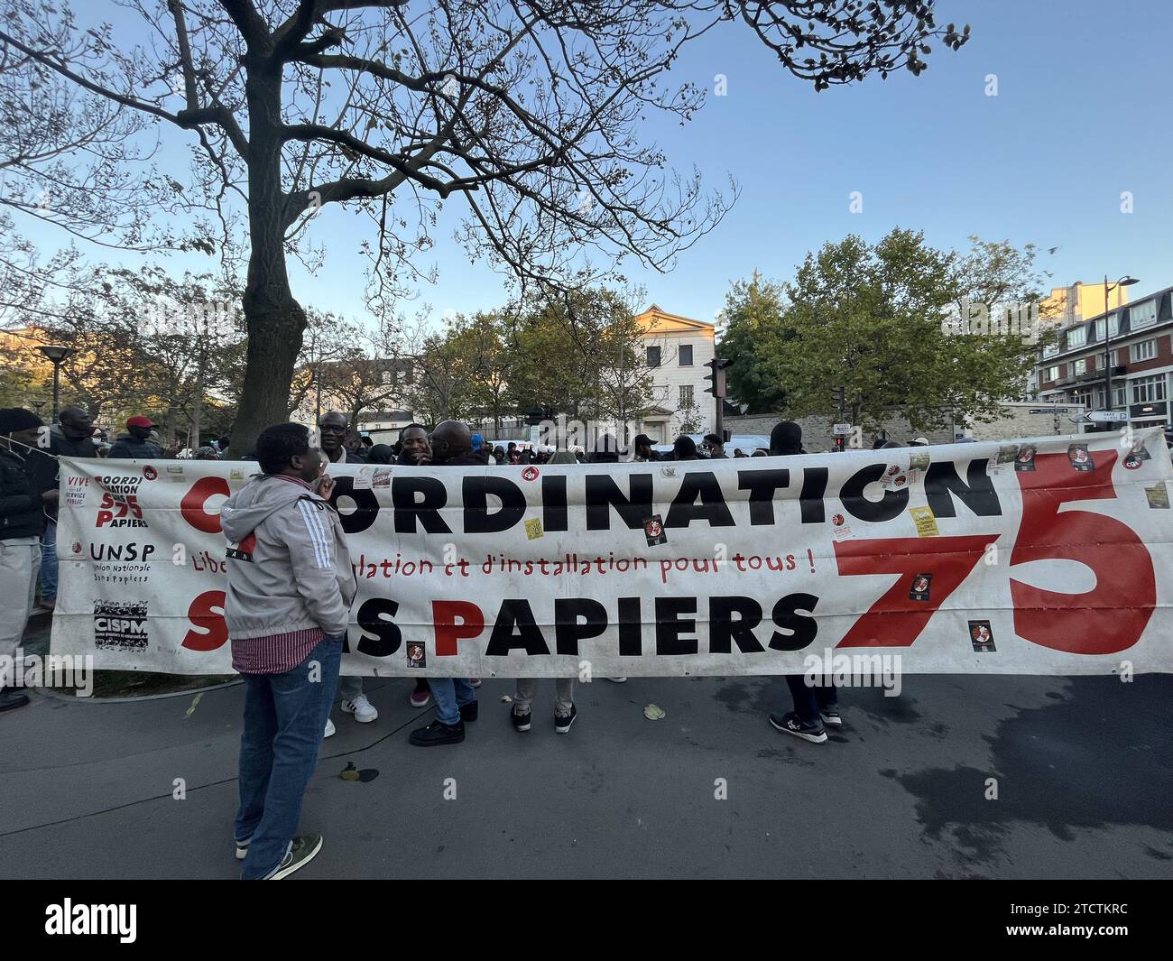 Demonstration of asylum seekers in Paris, France Stock Photo - Alamy