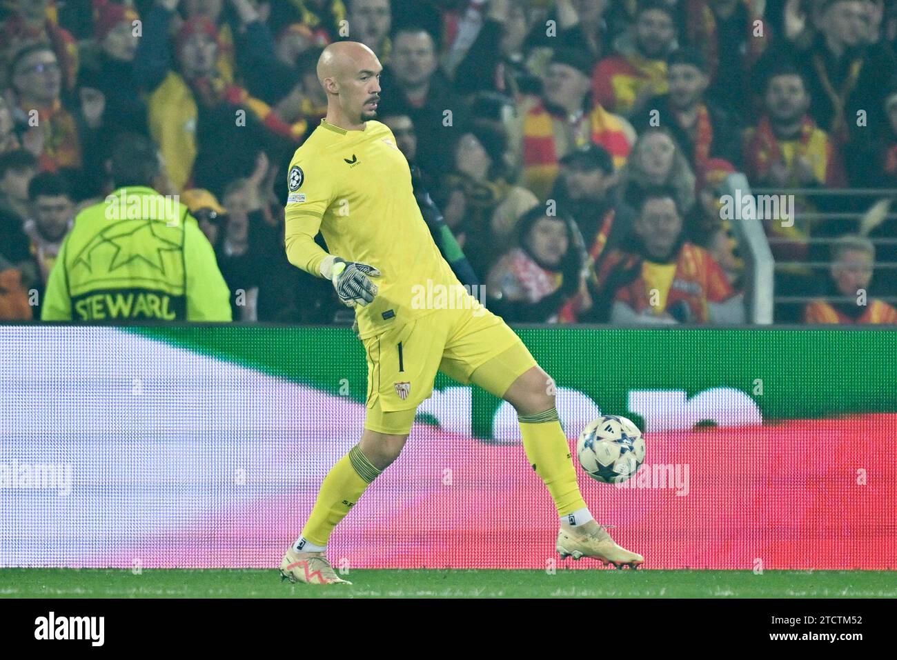 goalkeeper Marko Dmitrovic (1) of Sevilla pictured during the Uefa ...