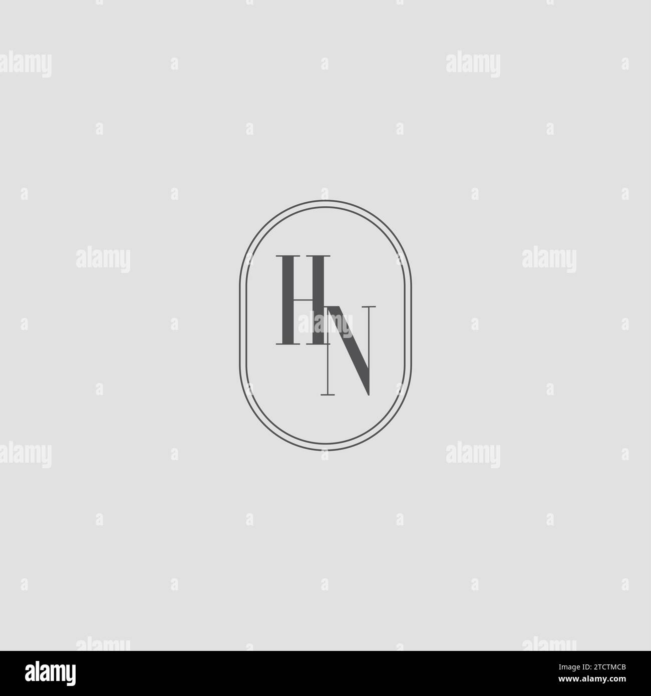 Initial HN wedding monogram logo design vector graphic Stock Vector ...