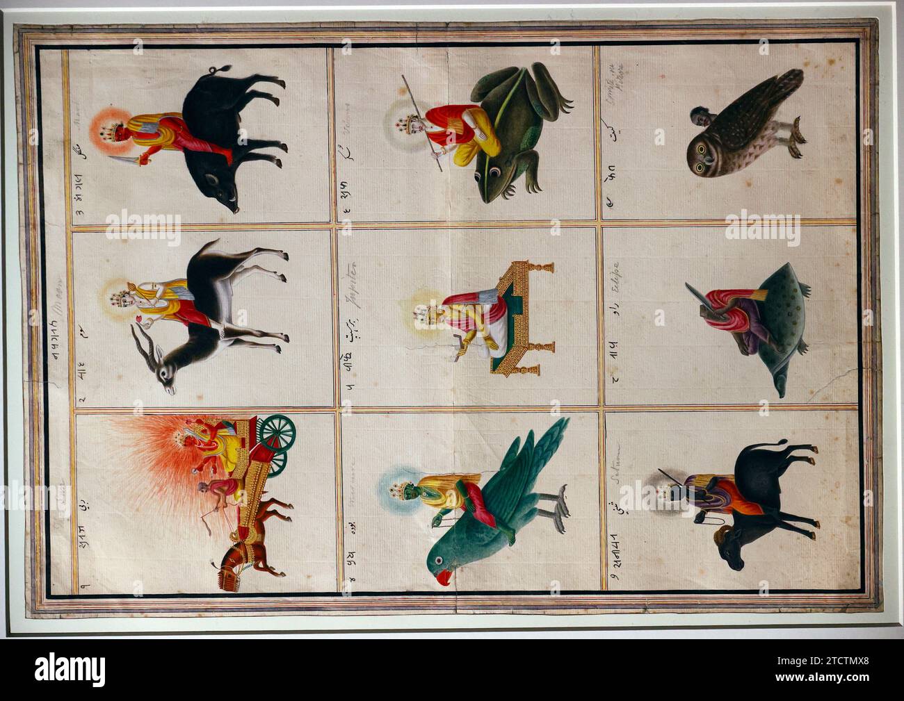 The nine planets: sun, moon, mars, mercury, jupiter, venus saturn, rahu ...