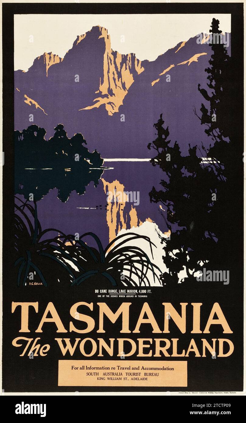 Vintage travel poster - Tasmania the Wonderland Travel Poster (South ...