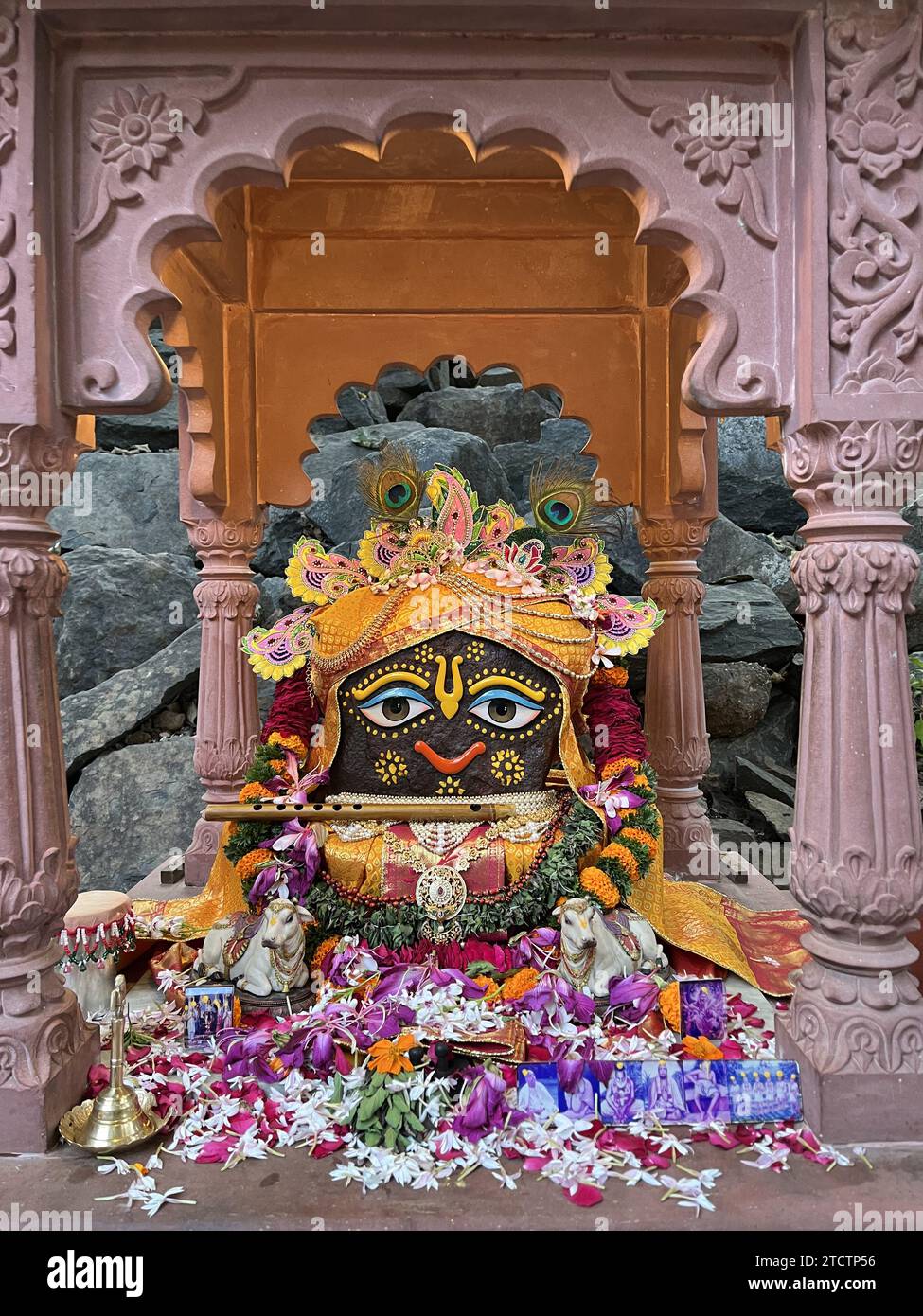 Shila (sacred stone) worshiped in Govardhan Ecovillage, Maharashtra ...