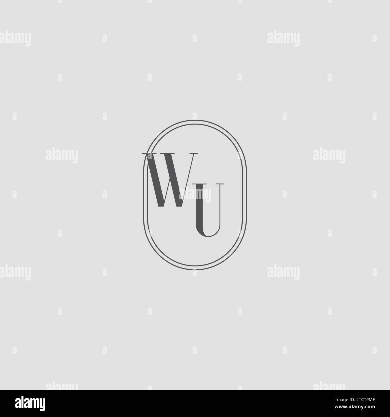 Initial WU wedding monogram logo design vector graphic Stock Vector ...