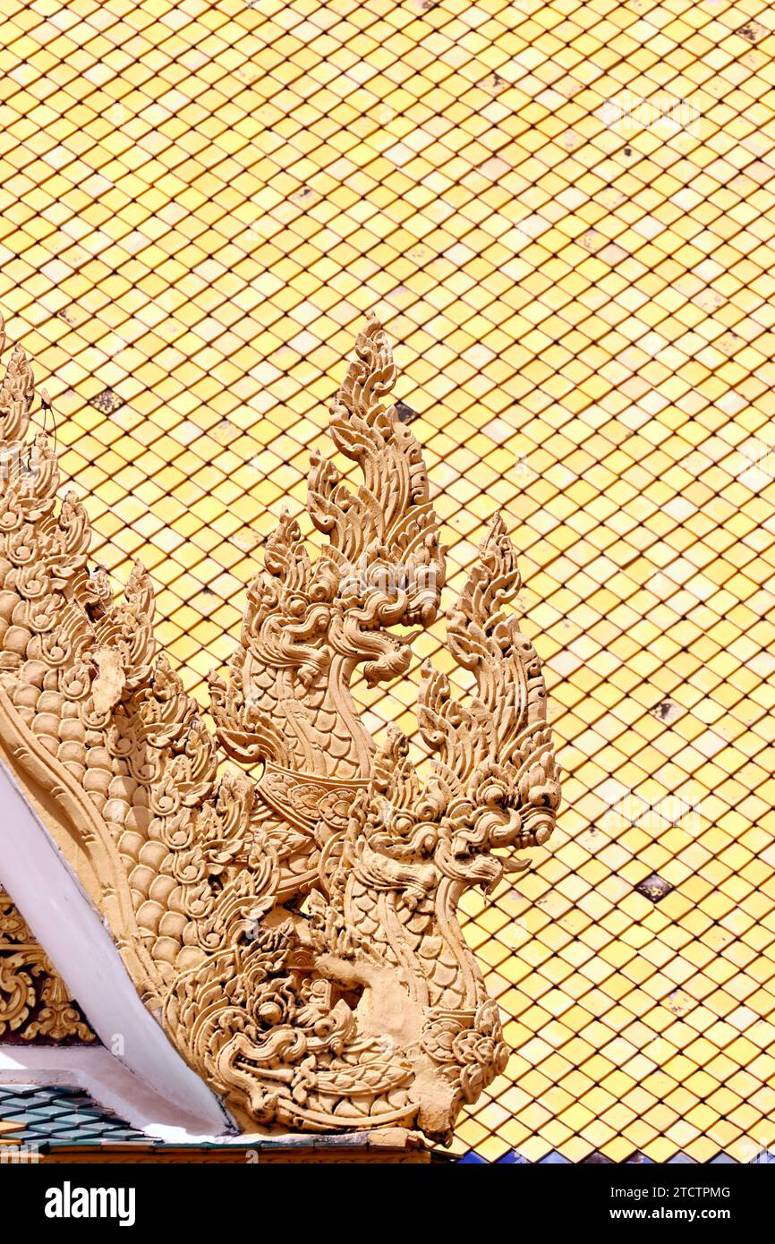 Royal palace complex. Khmer style roof architecture. Phnom Penh ...