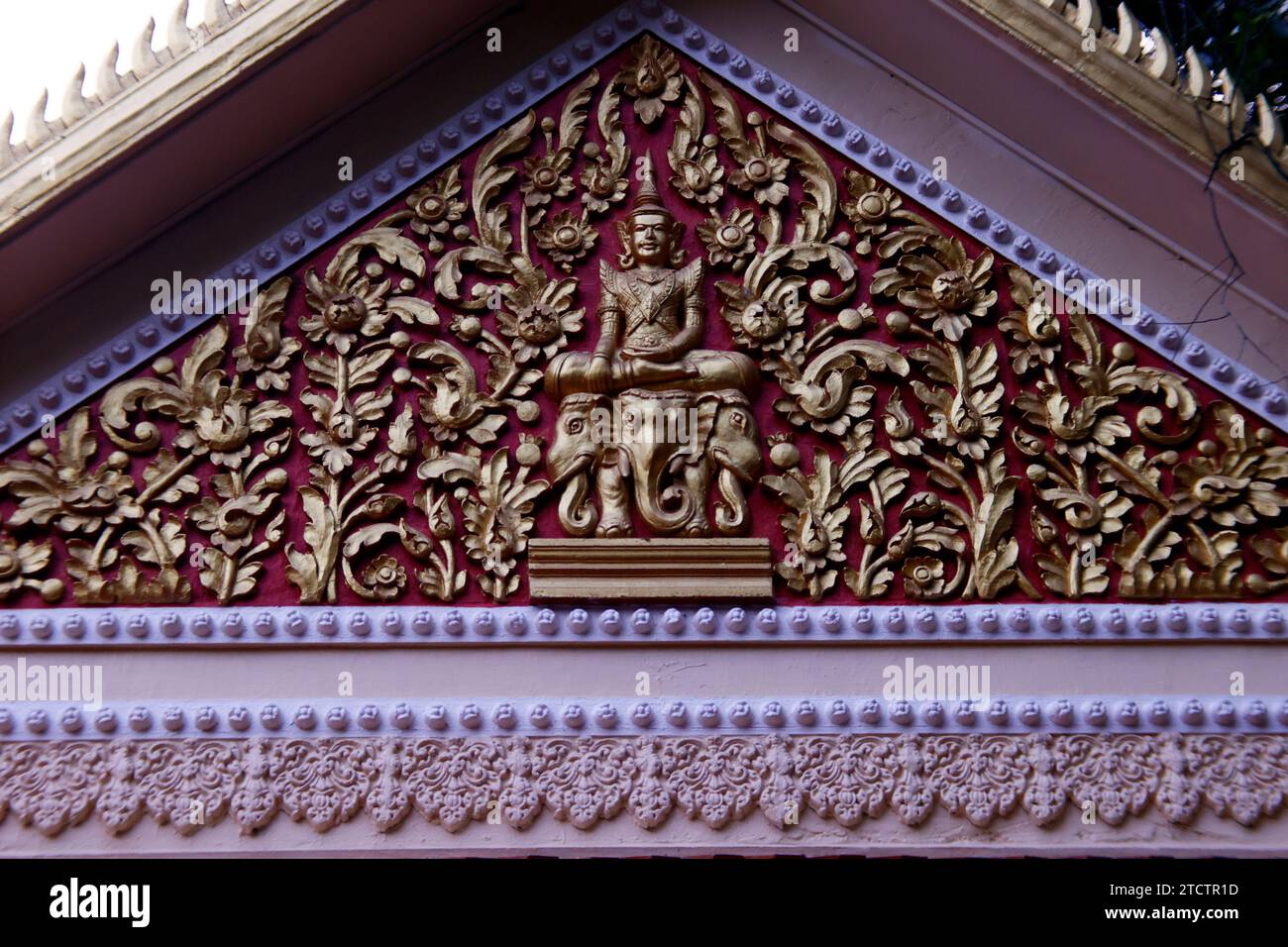 Wat Phnom Daun Penh. Khmer style roof architecture. Phnom Penh ...