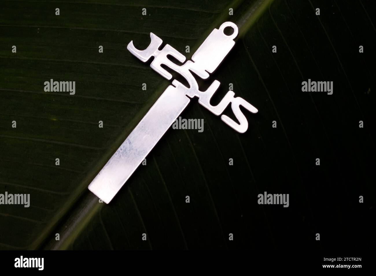 Christian cross with the name of Jesus. Symbol of christianism Stock ...