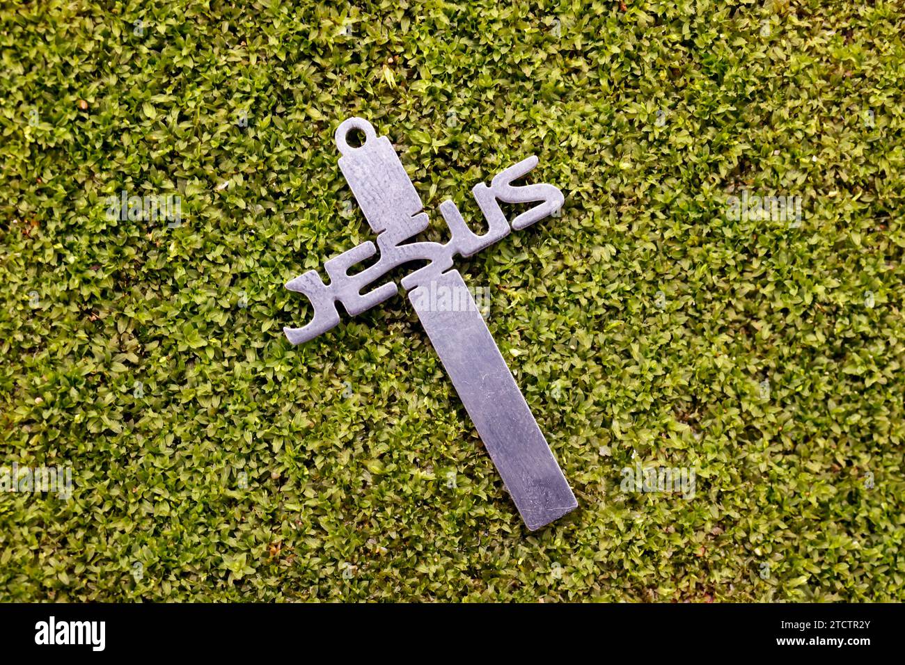 Christian cross with the name of Jesus. Symbol of christianism Stock ...