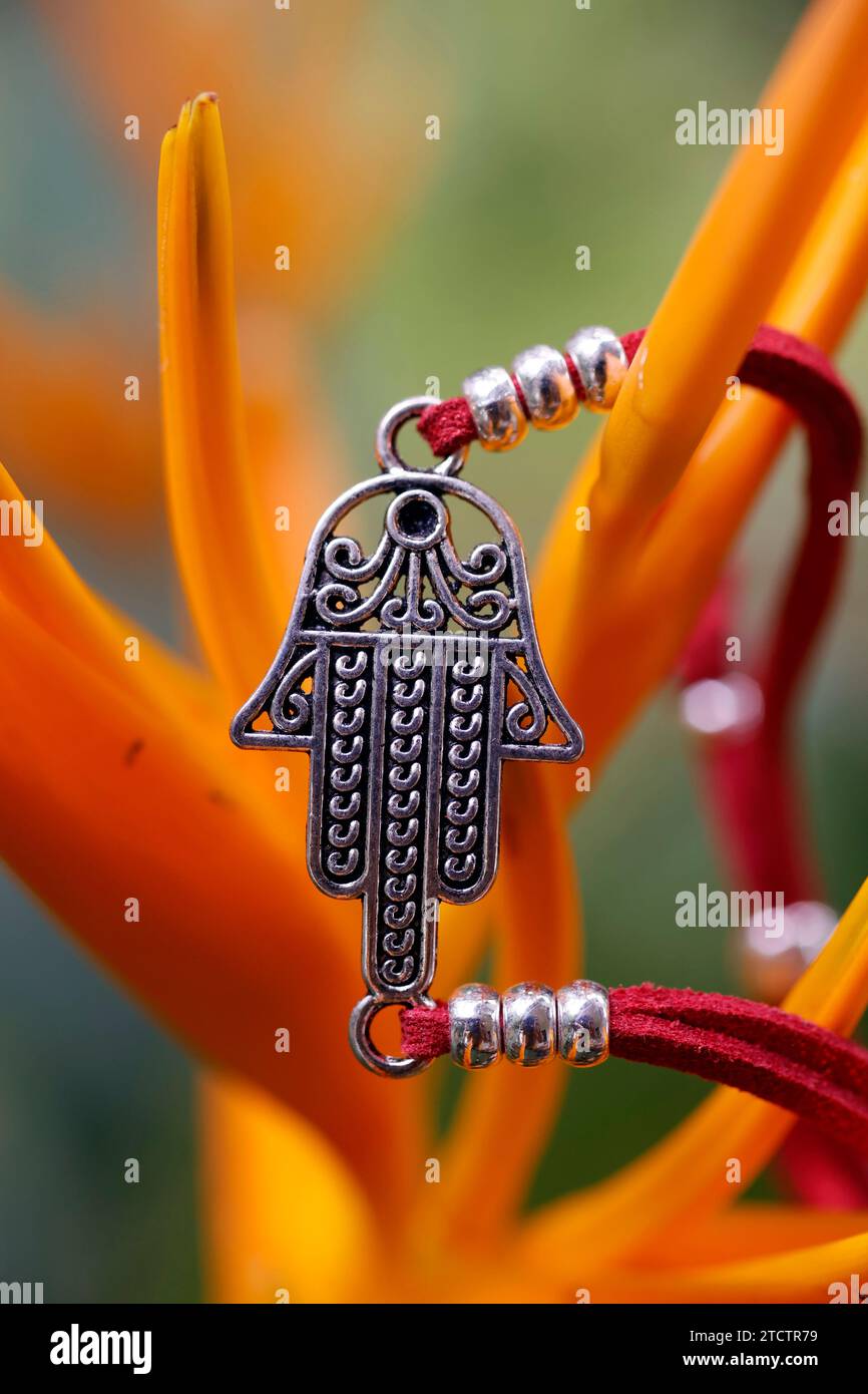 Muslim Hamsa amulet, also known of the hand of Fatima or the hand of ...