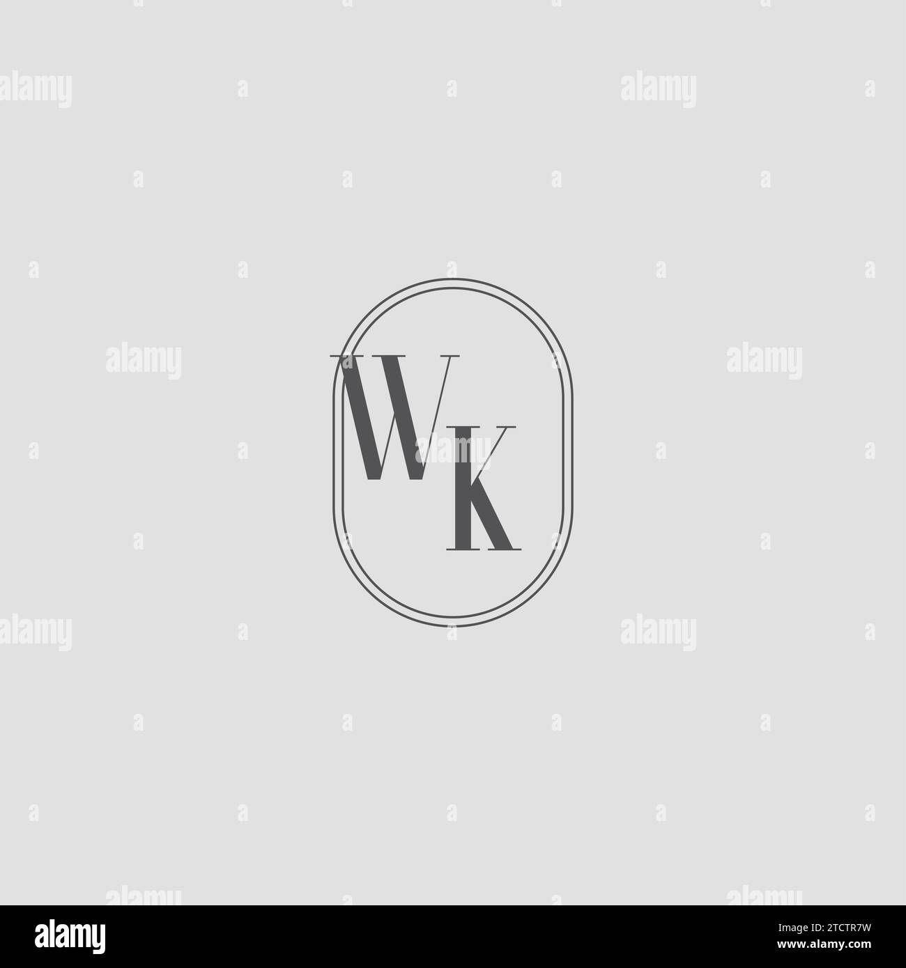 Initial WK wedding monogram logo design vector graphic Stock Vector ...