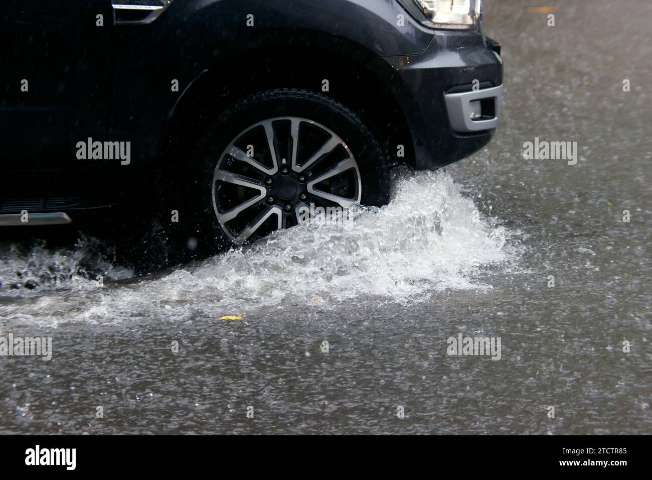 Season Monsoon. Heavy rain and water logging on road Stock Photo - Alamy
