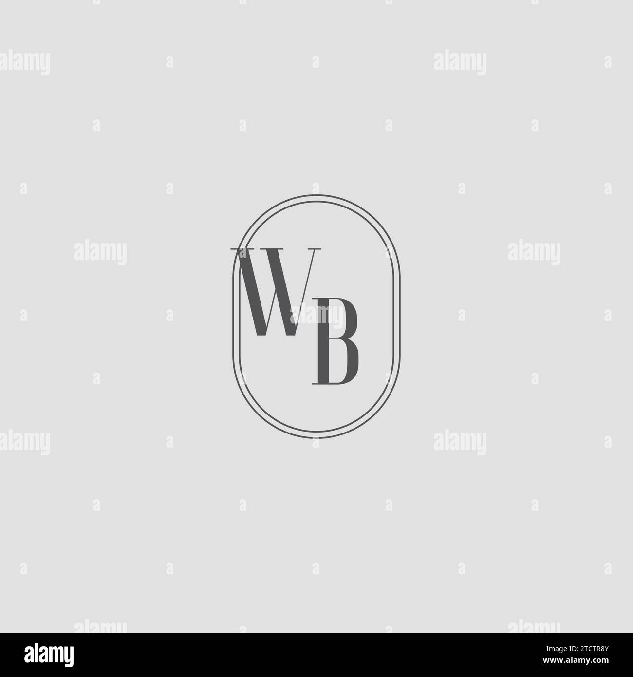 Initial WB wedding monogram logo design vector graphic Stock Vector ...
