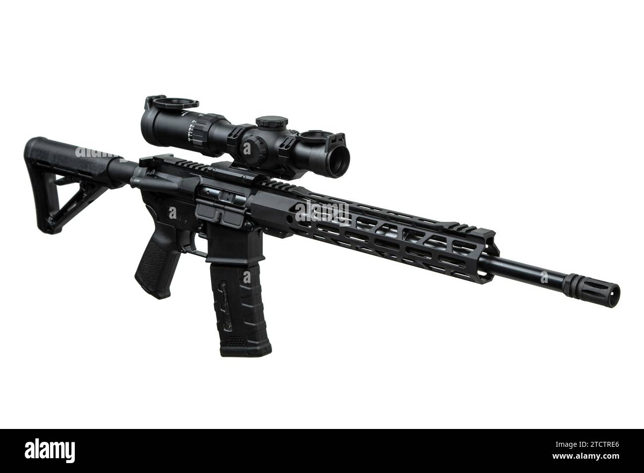 Modern automatic carbine with optical sight. Weapons for police ...