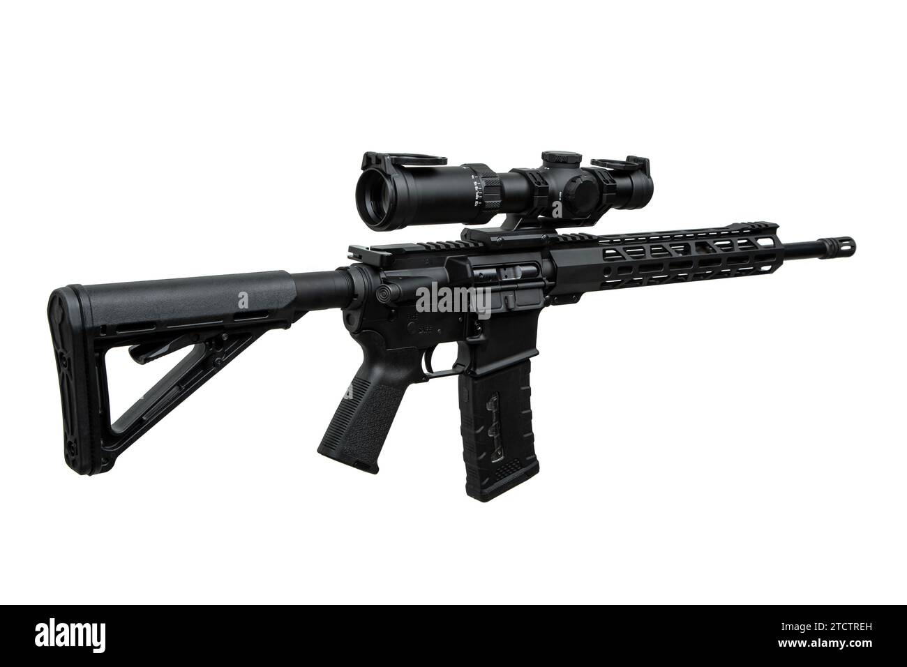 Modern automatic carbine with optical sight. Weapons for police ...