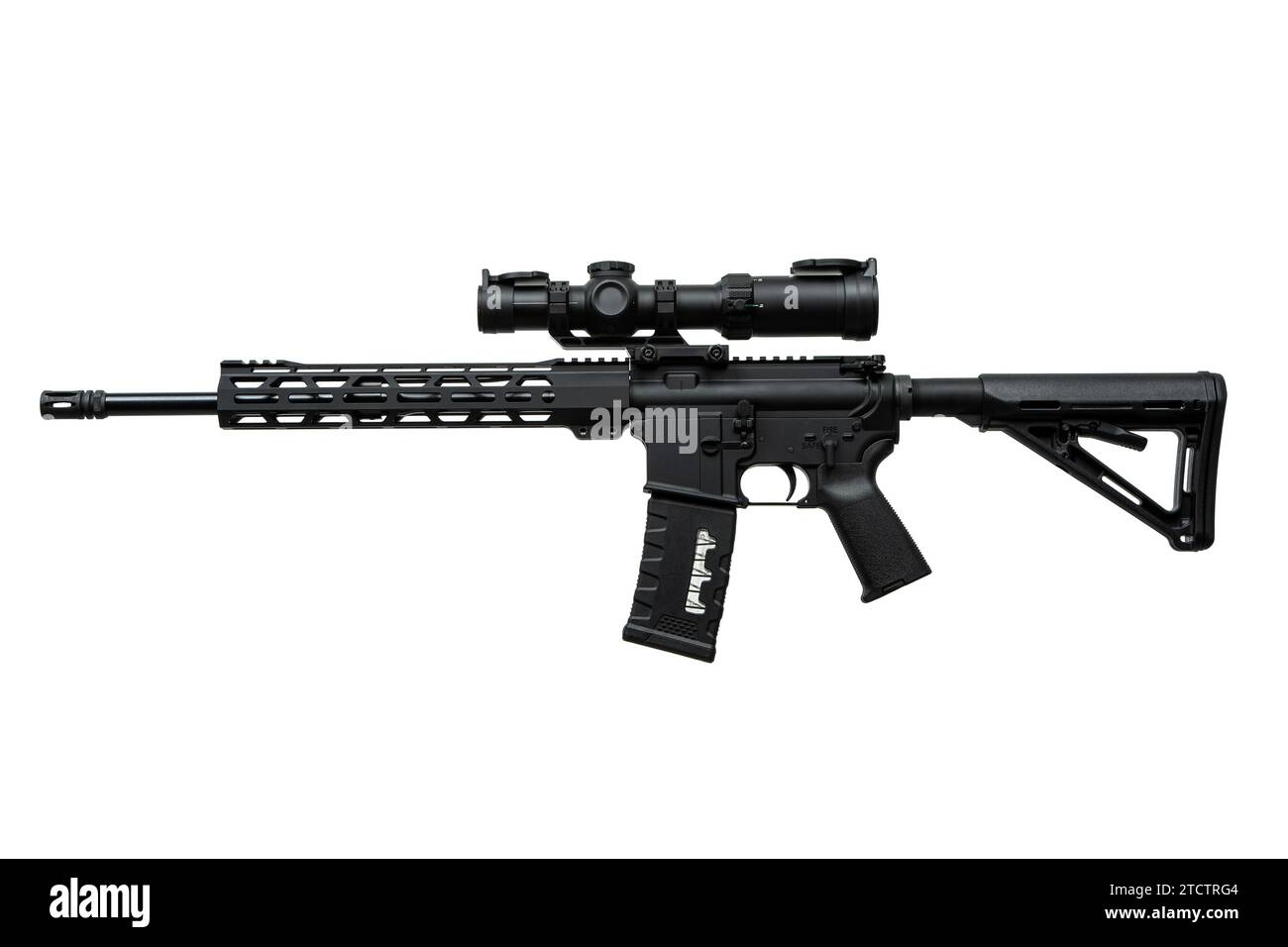 Modern automatic carbine with optical sight. Weapons for police ...