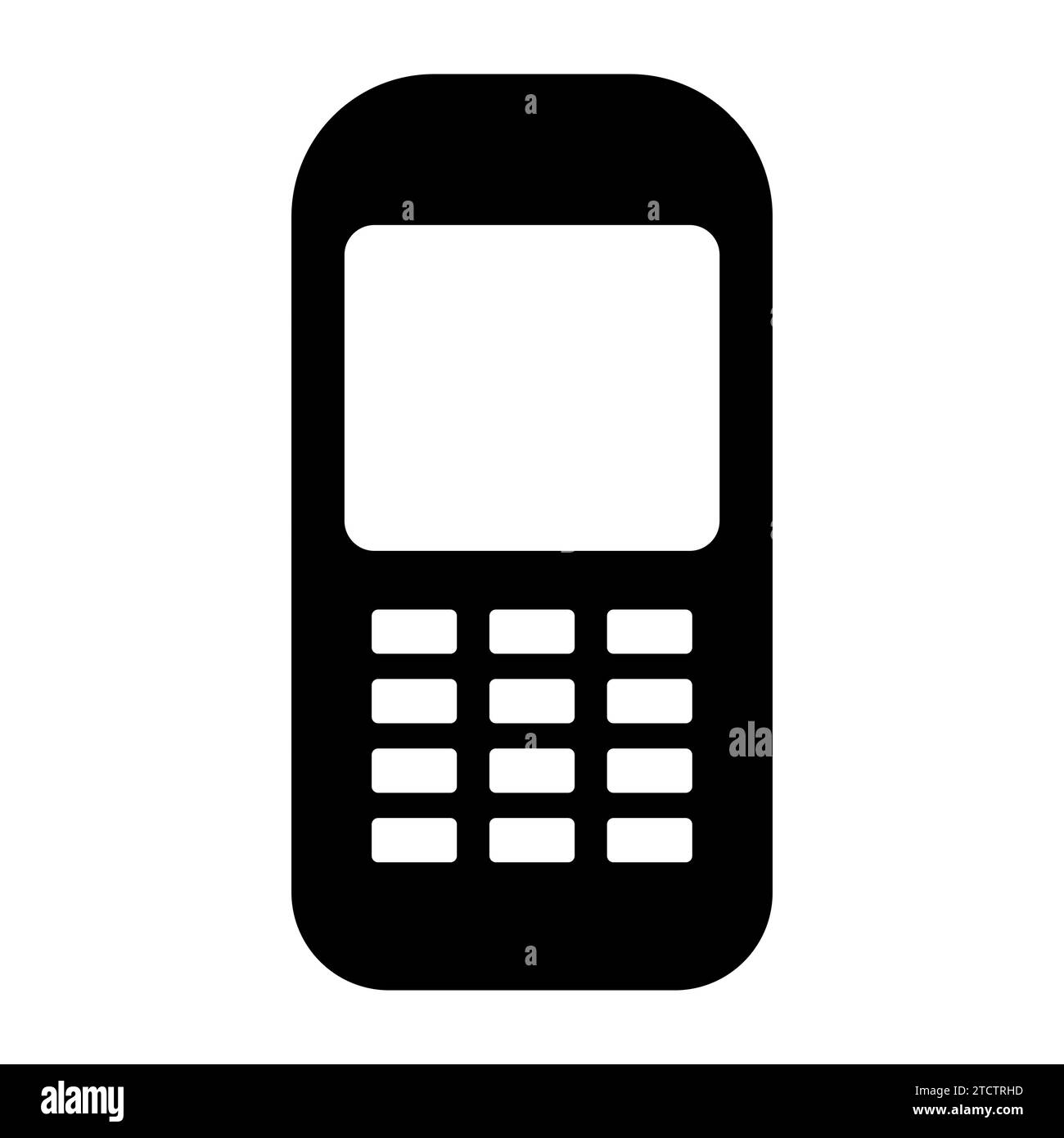 Old button phone black icon on white background Stock Vector Image ...