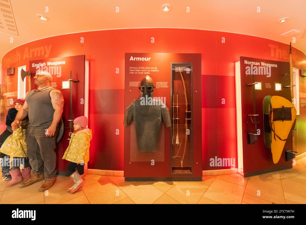 England, East Sussex, Battle, Battle Abbey, Display of Medieval Armour ...