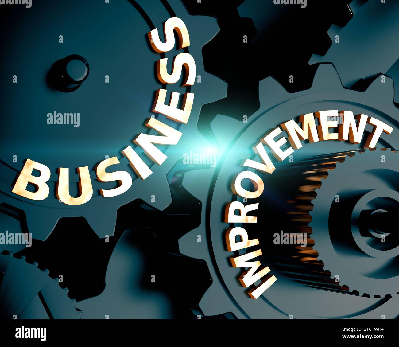 Continuous improvement of the metal gear mechanism.3d illustration ...