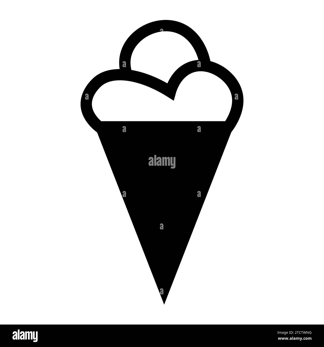 Ice cream black vector icon on white background Stock Vector Image ...