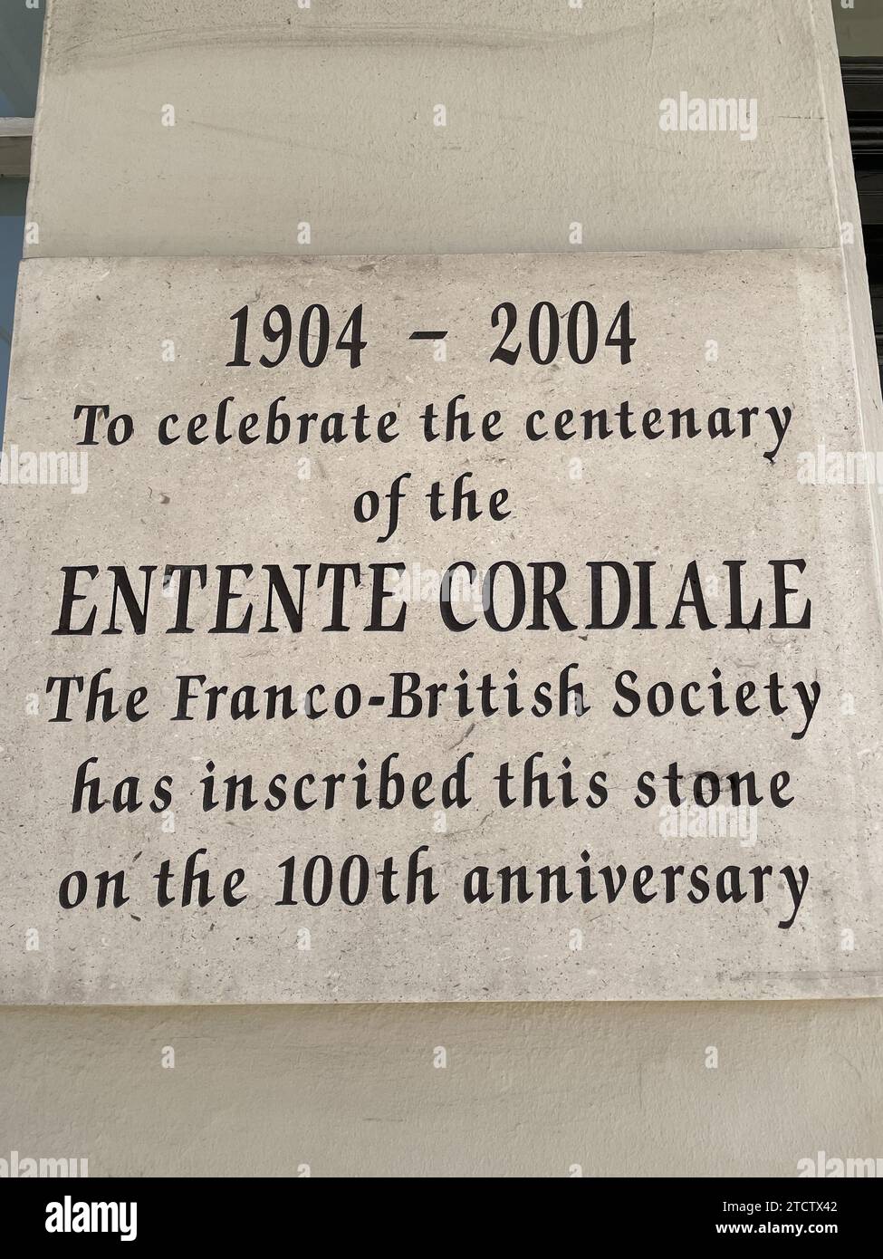 Sign outside the French embassy in London, U.K. Centenary of the ...