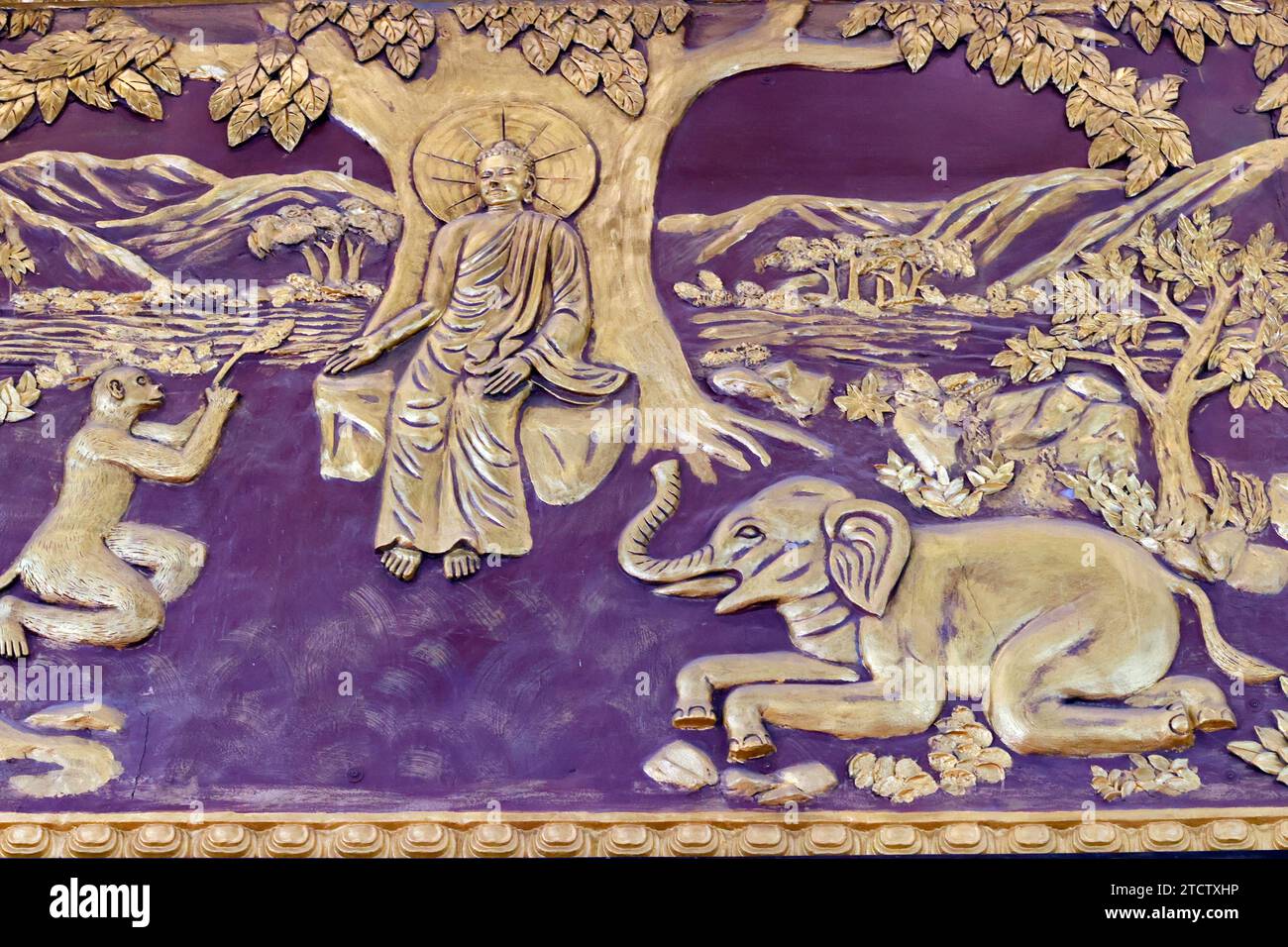 Phap Vien Minh Dang Quang pagoda. The Buddha in retreat attended by ...