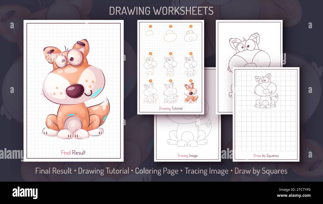 How to Draw a Fox. Step by Step Drawing Tutorial. Draw Guide. Simple ...