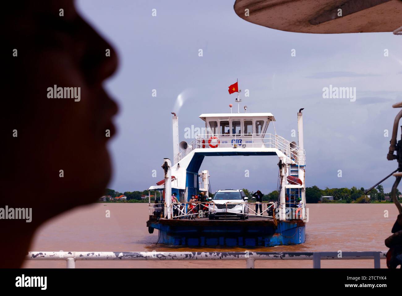 Vietnam car ferry on Mekong river near Chau Doc Stock Photo - Alamy