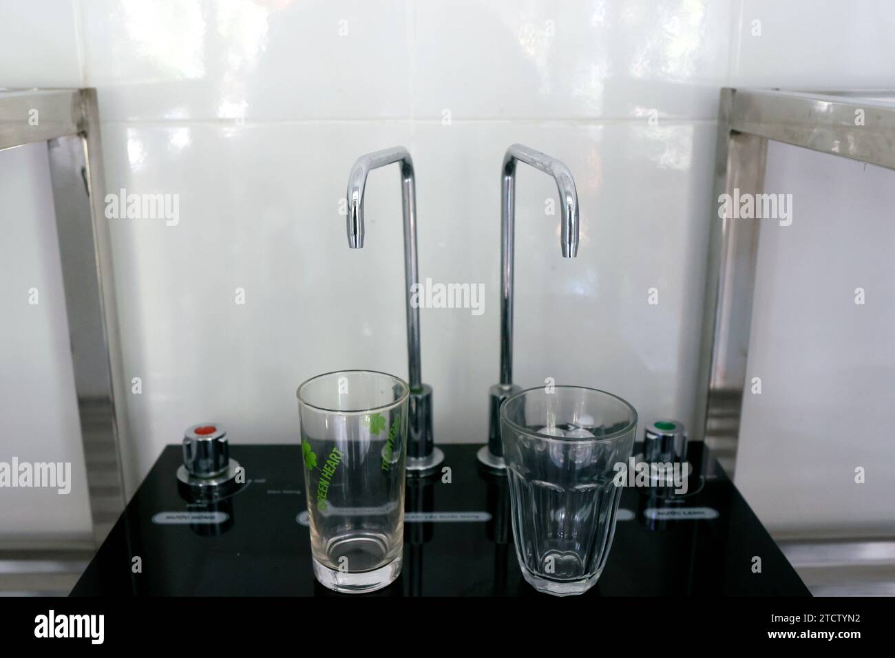 Glasses of water from filter tap Stock Photo - Alamy