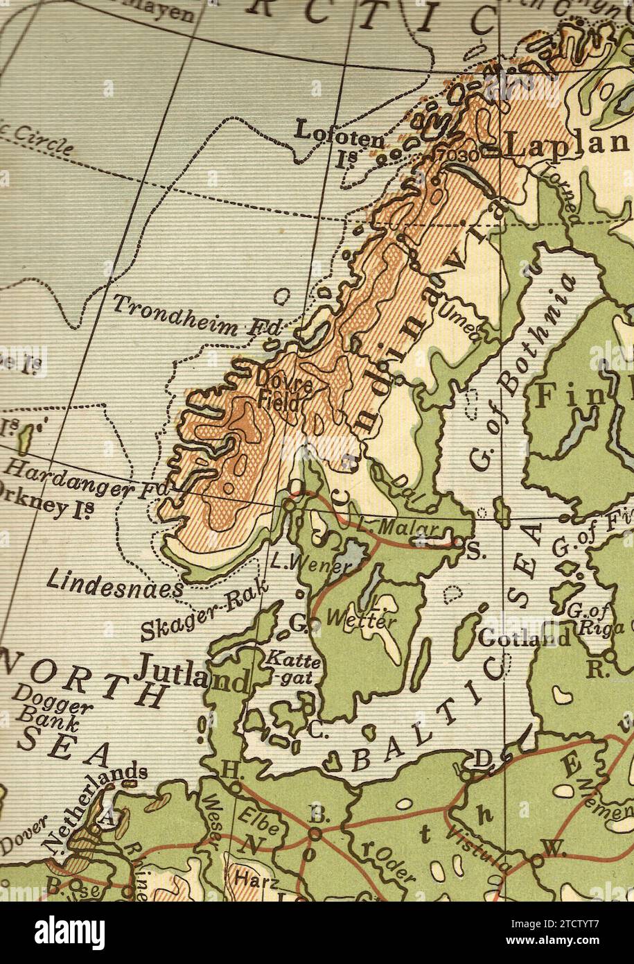 Vintage scandinavia map hi-res stock photography and images - Alamy