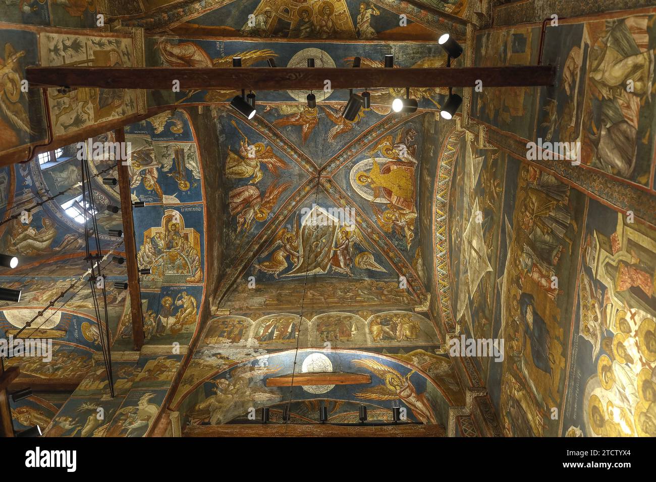 Inside Visoki Decani Serbian orthodox monastery church, Kosovo Stock ...