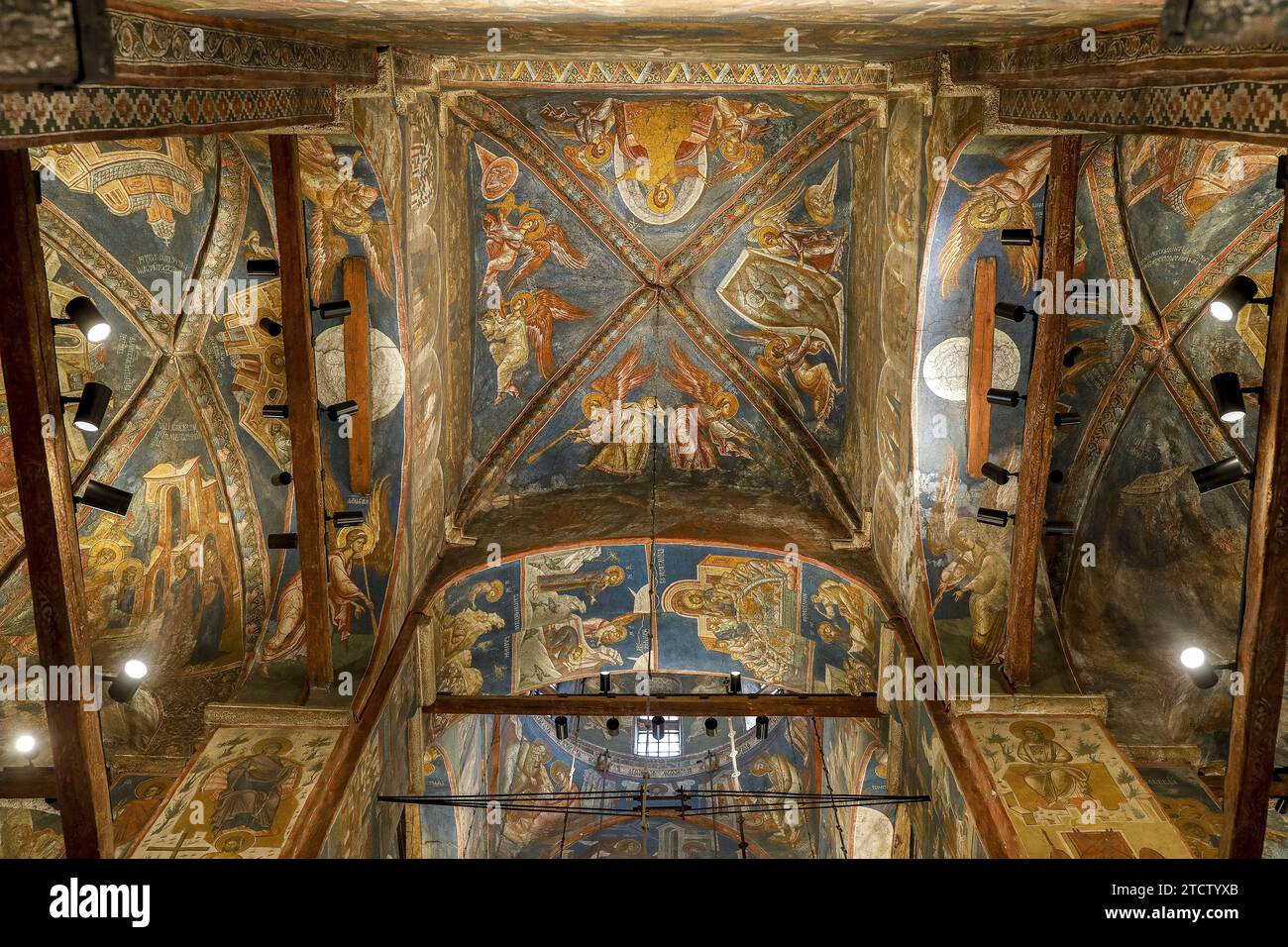 Inside Visoki Decani Serbian orthodox monastery church, Kosovo Stock ...