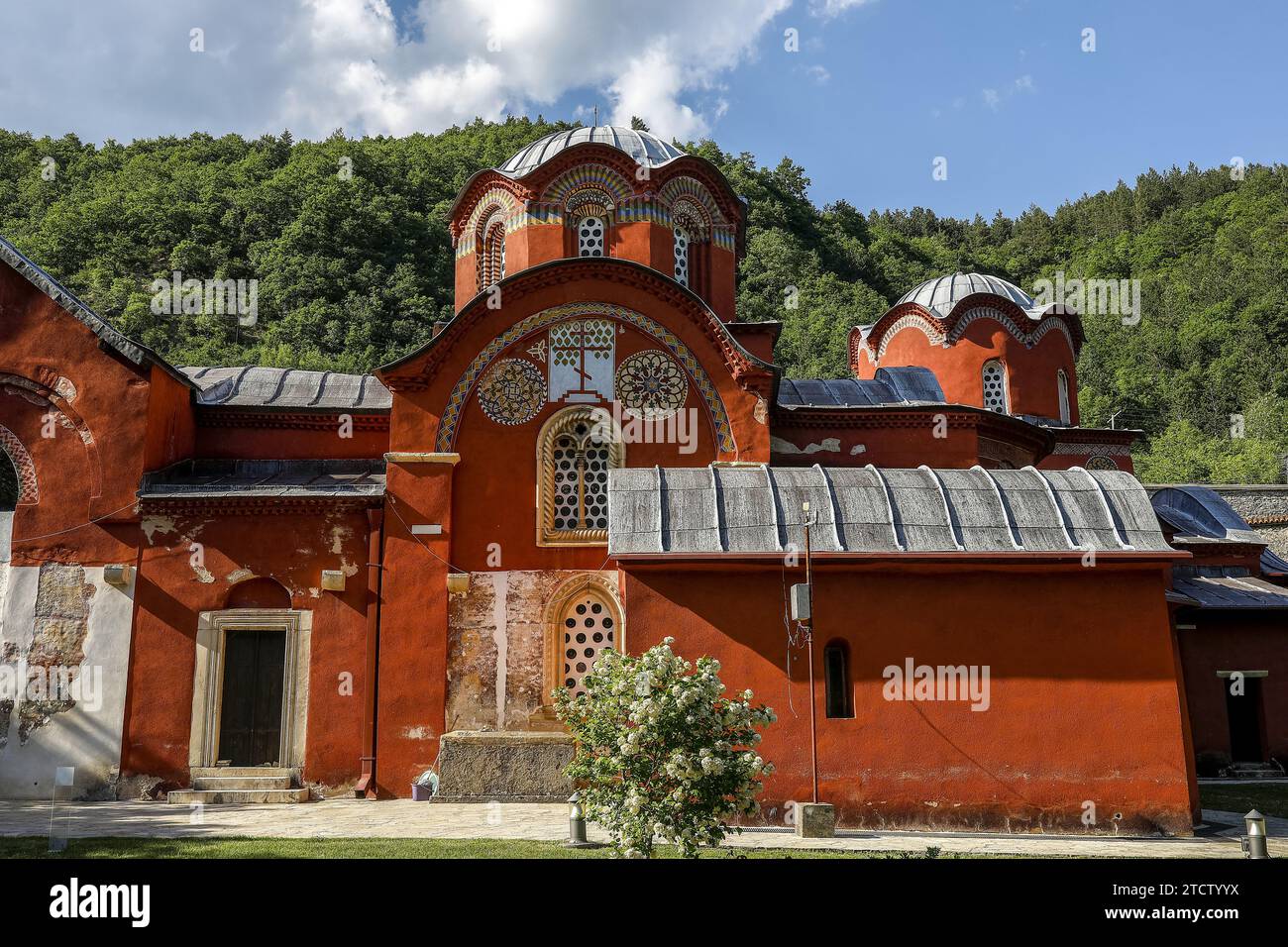 Church complex of the Serbian orthodox monastery of Pec, Kosovo Stock ...