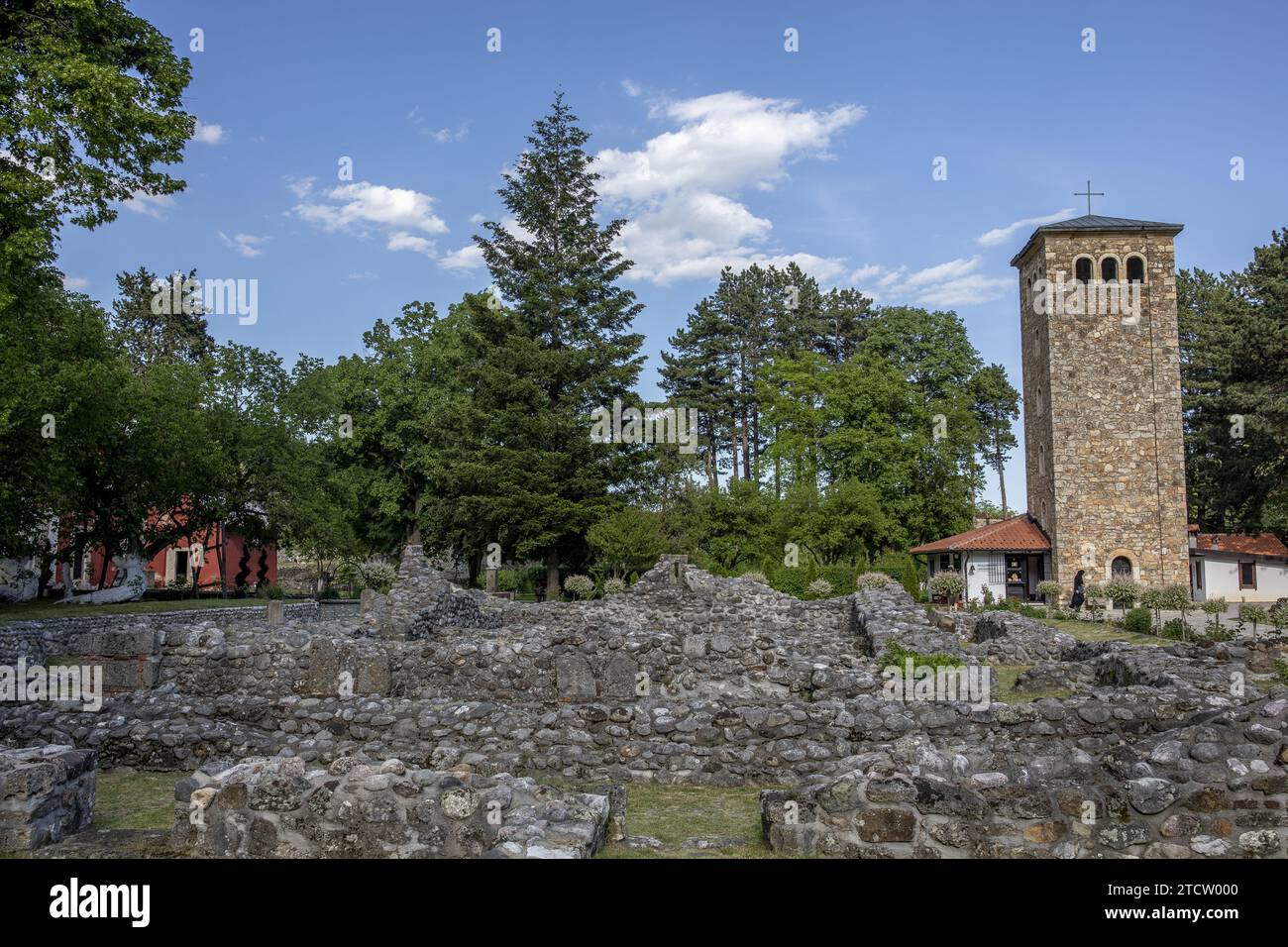 Church complex of the Serbian orthodox monastery of Pec, Kosovo Stock ...