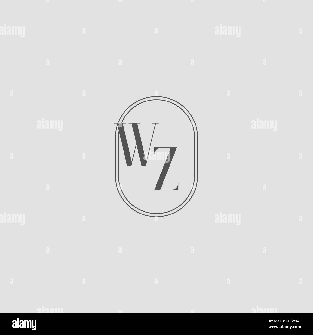 Initial WZ wedding monogram logo design vector graphic Stock Vector ...