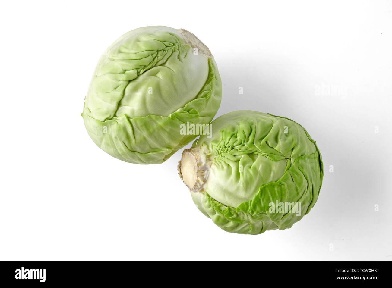Two heads of fresh white cabbage isolated on white background Stock ...