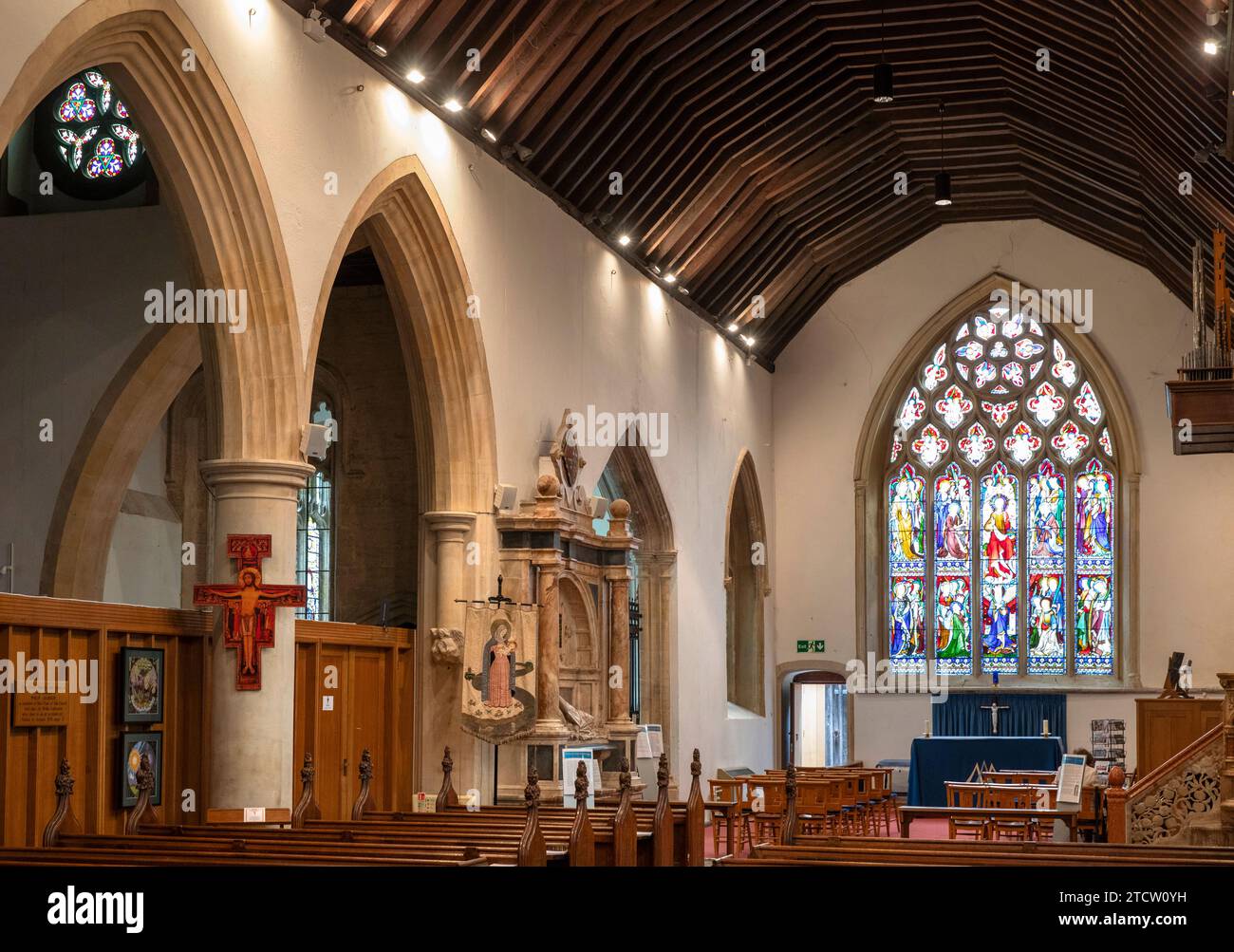 UK, England, Oxfordshire, Henley on Thames, St Mary’s Church interior ...
