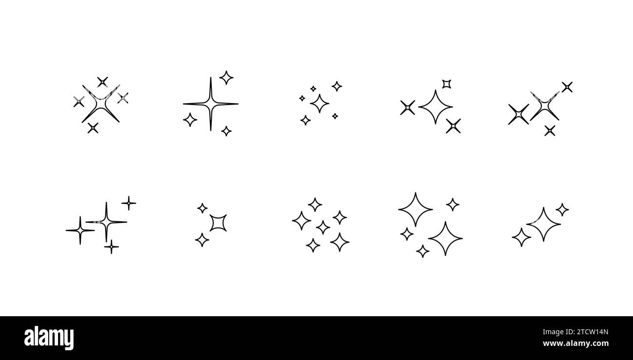Shimmer and sparkle - shining stars. Twinkle vector design element set ...